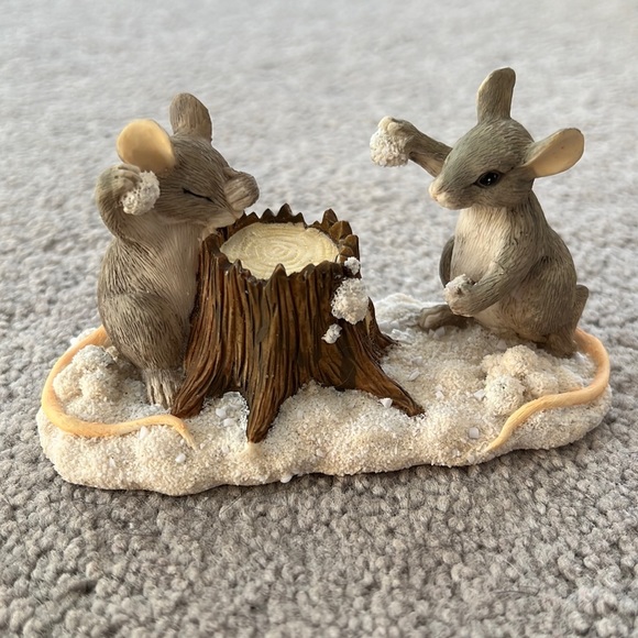 Other | Mouse Figurine Snowball Fight | Poshmark